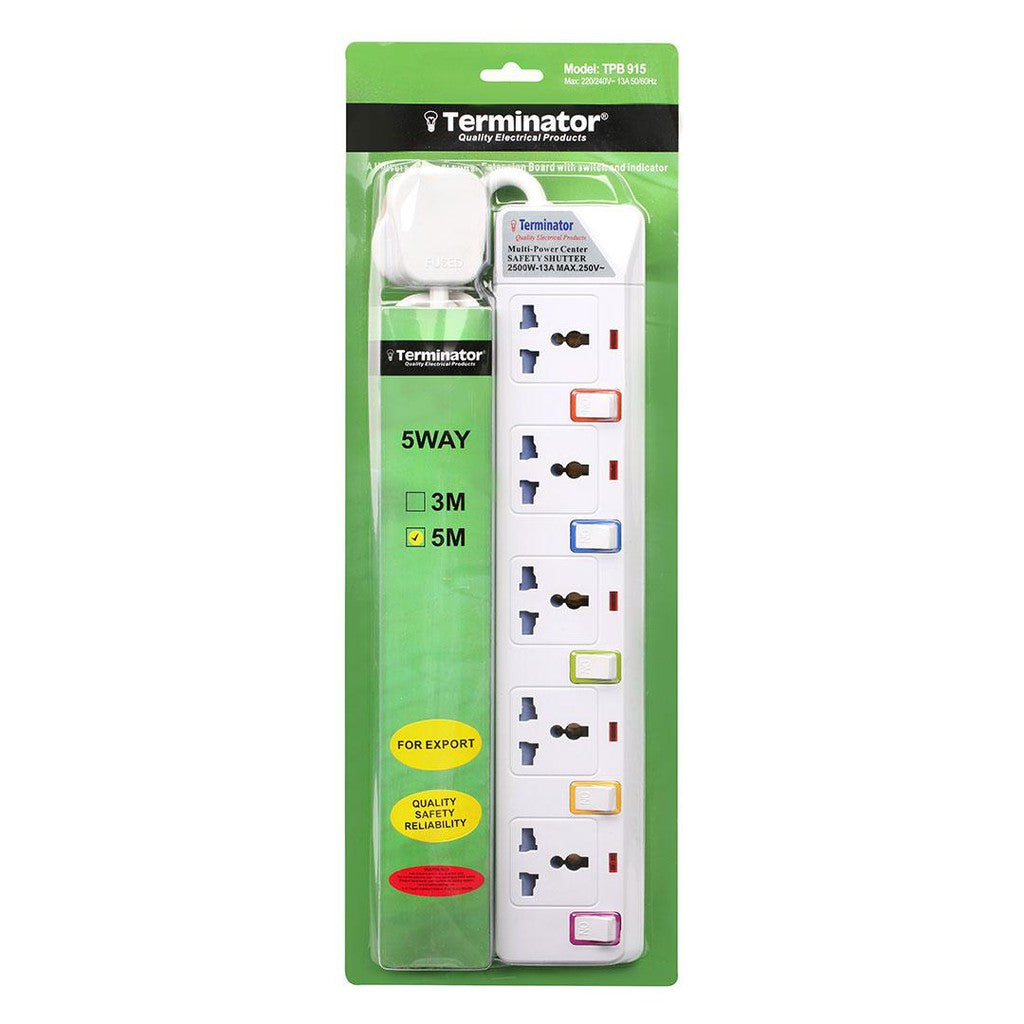 Terminator 5 Way Power Extension Socket 5M – Star Light Kuwait