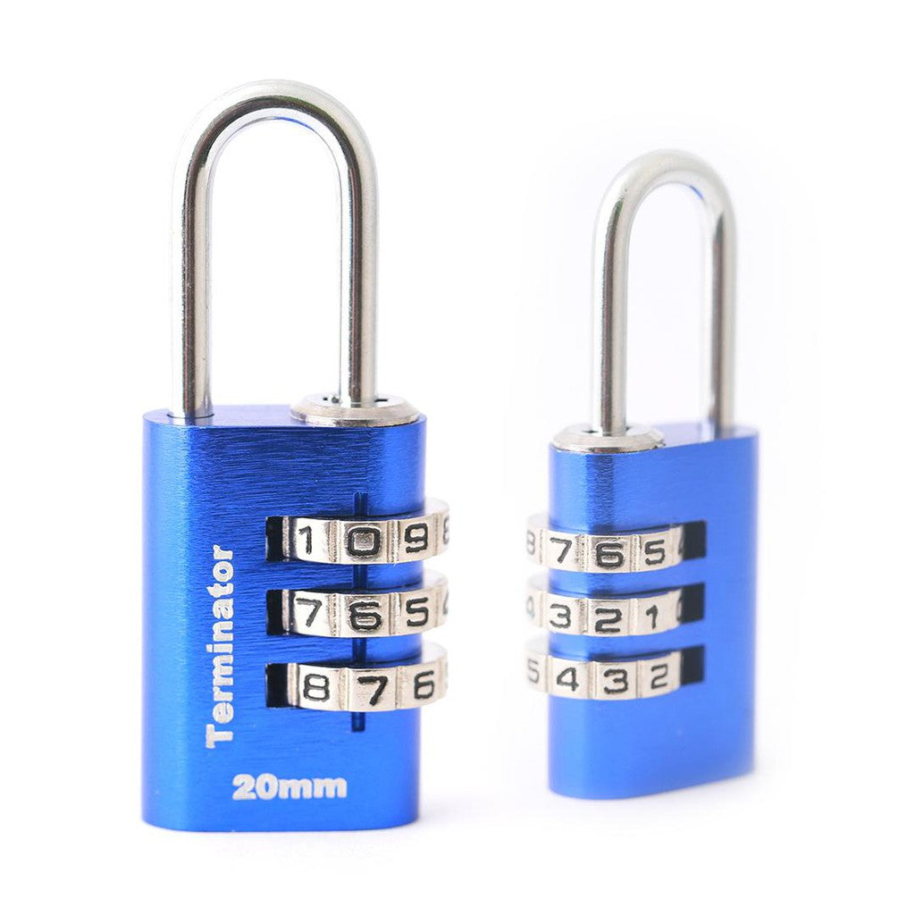 Terminator Combination Pad Lock 20MM Blue – Star Light Kuwait
