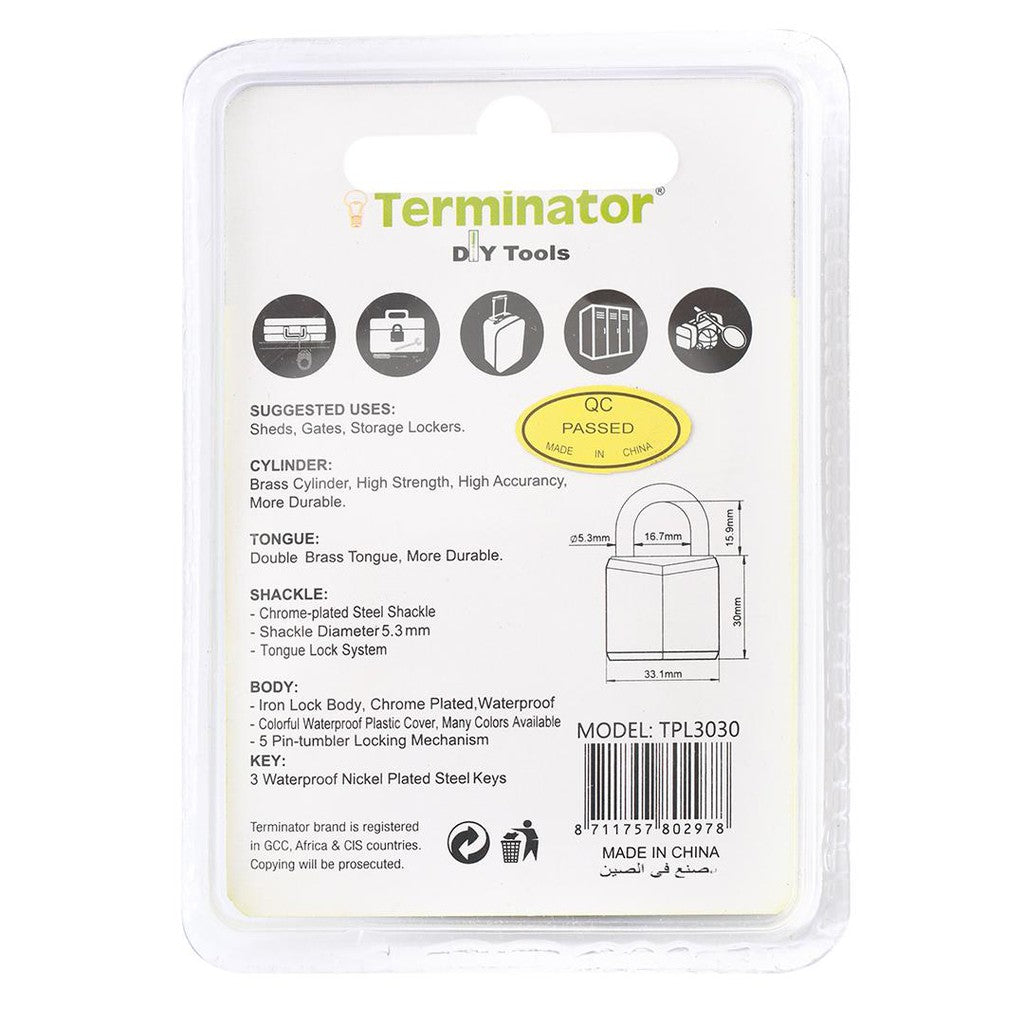 Terminator Pad Lock 30MM - Blue – Star Light Kuwait