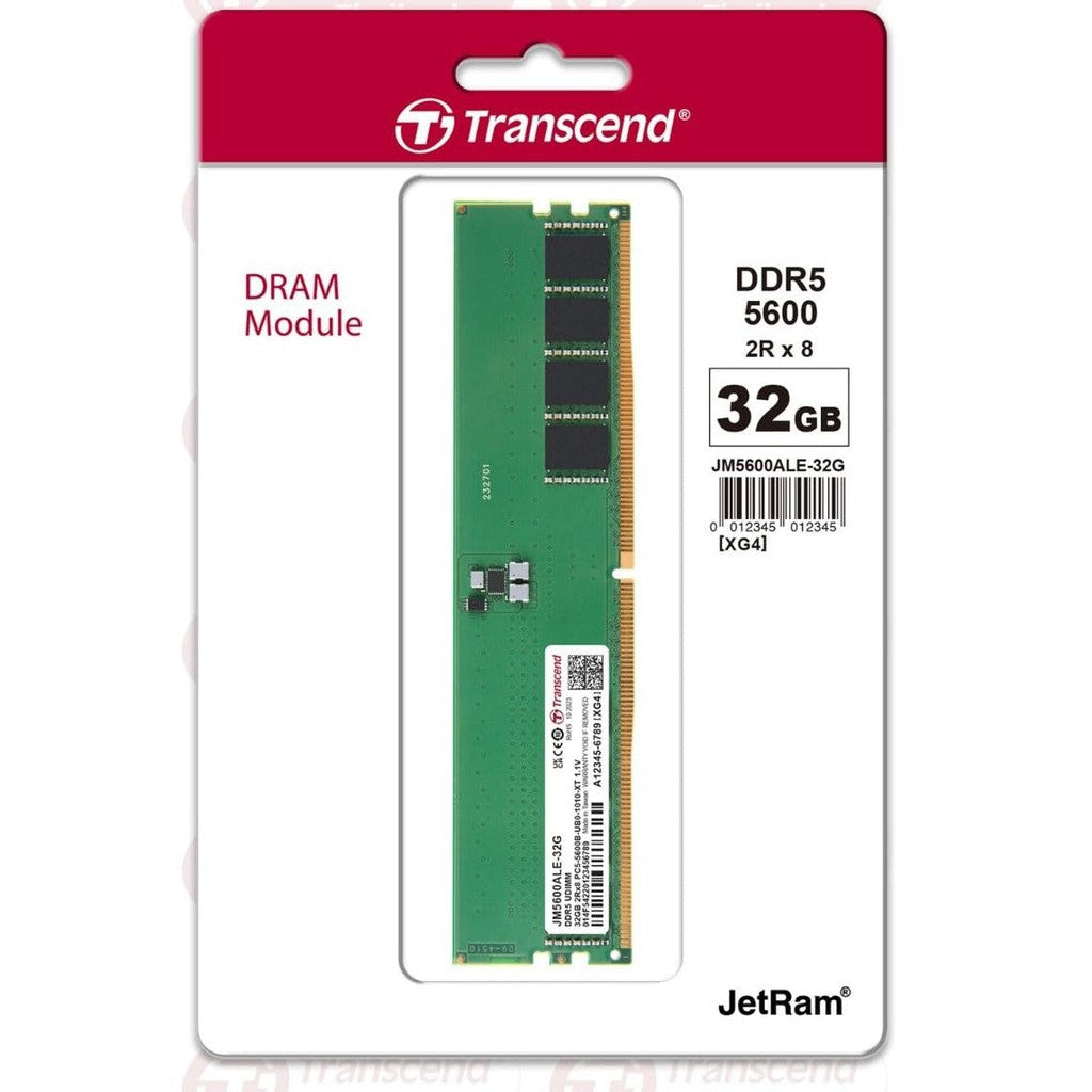 Transcend 32GB DDR5 5600Mhz Desktop Memory – Star Light Kuwait