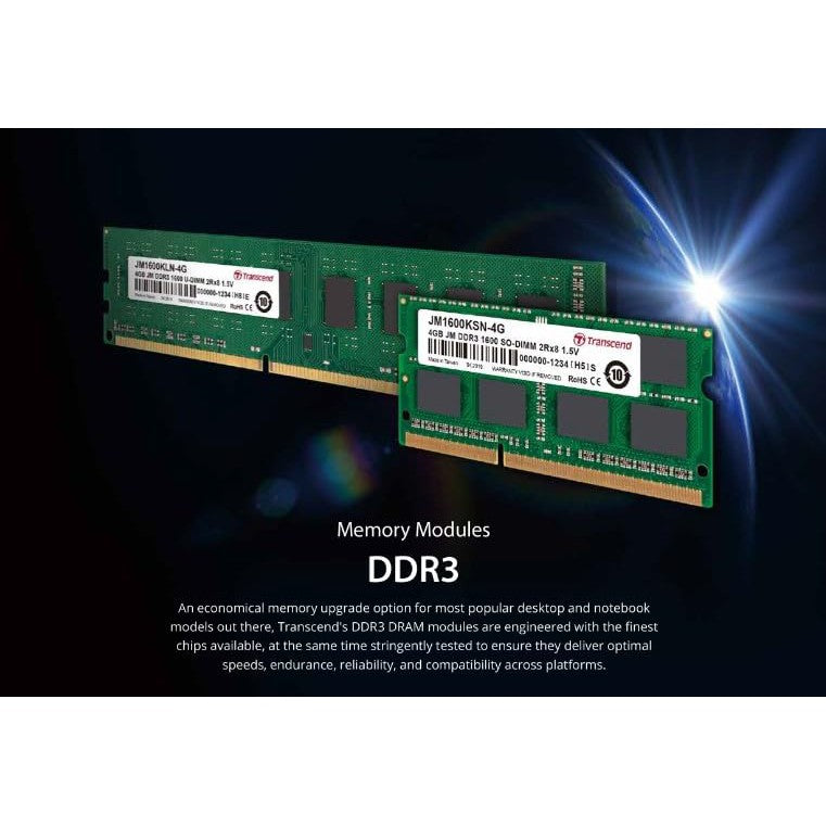 Transcend 4GB DDR3 1600 Desktop RAM – Star Light Kuwait