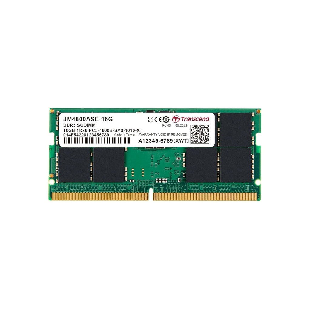 Transcend RAM 16GB DDR5 4800MHz CL40 (1Rx8) Laptop Memory - JM4800ASE ...