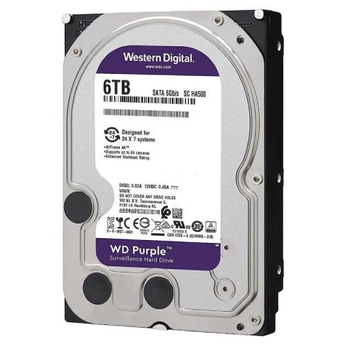 WD Purple 6TB Surveillance Hard Disk Drive - 5400 RPM Class SATA 6Gb/s ...