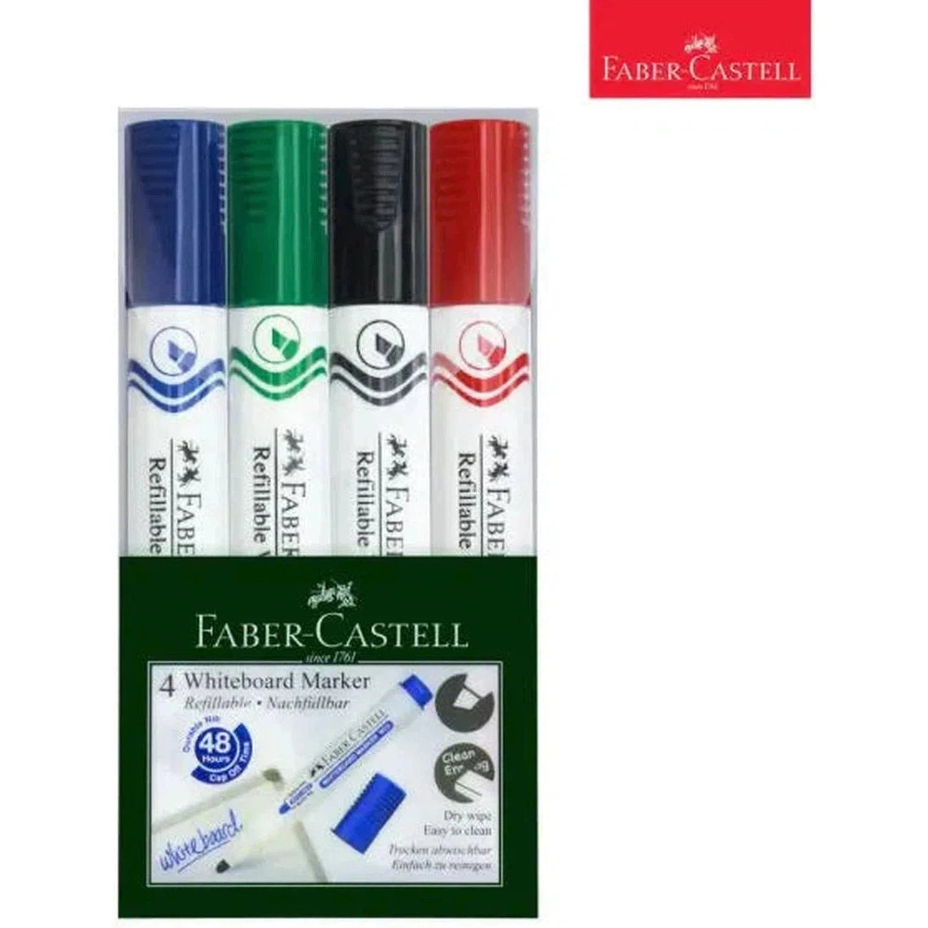 Faber Castell White Board Marker W50 Set Of 4 Chisel – Star Light Kuwait